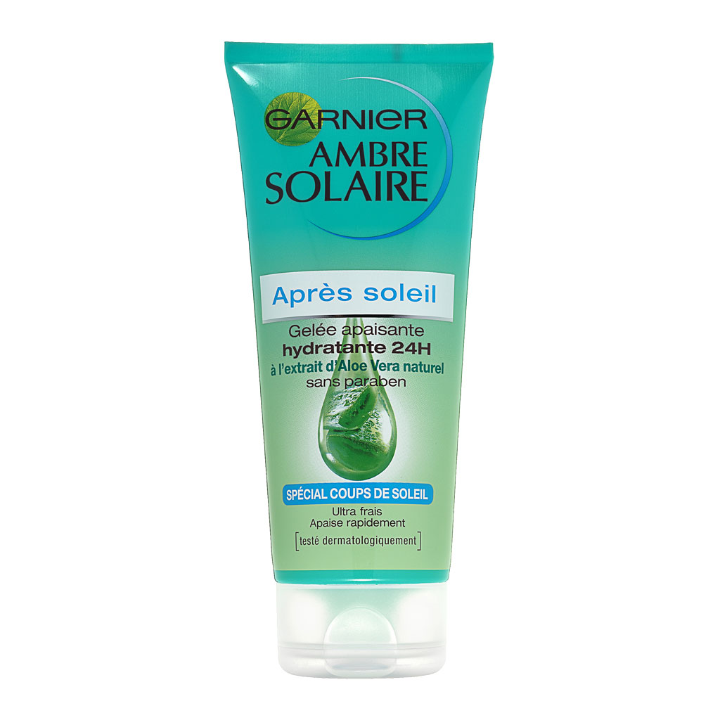 Après soleil, Gelée apaisante Hydratante 24 h, Ambre Solaire, Garnier ... Après soleil, Gelée apaisante Hydratante 24 h, Ambre Solaire, Garnier ...